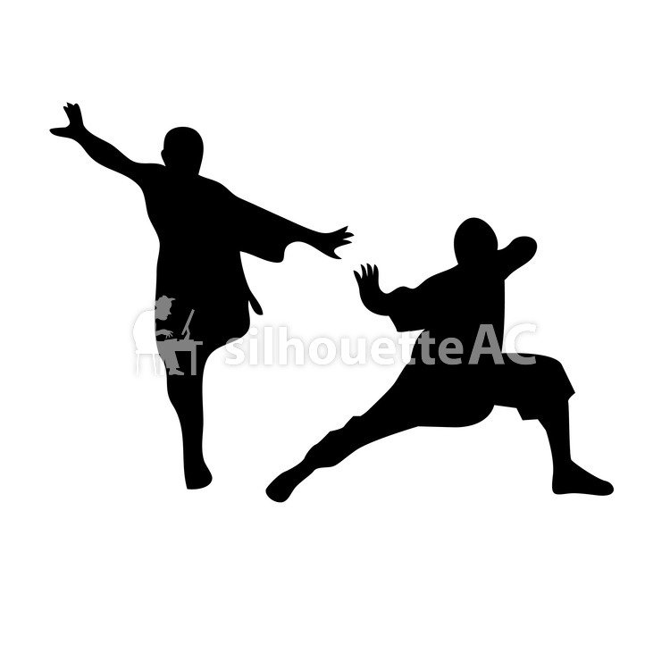 Free Silhouette Vector : 2 people icon action - 142448 | silhouetteAC
